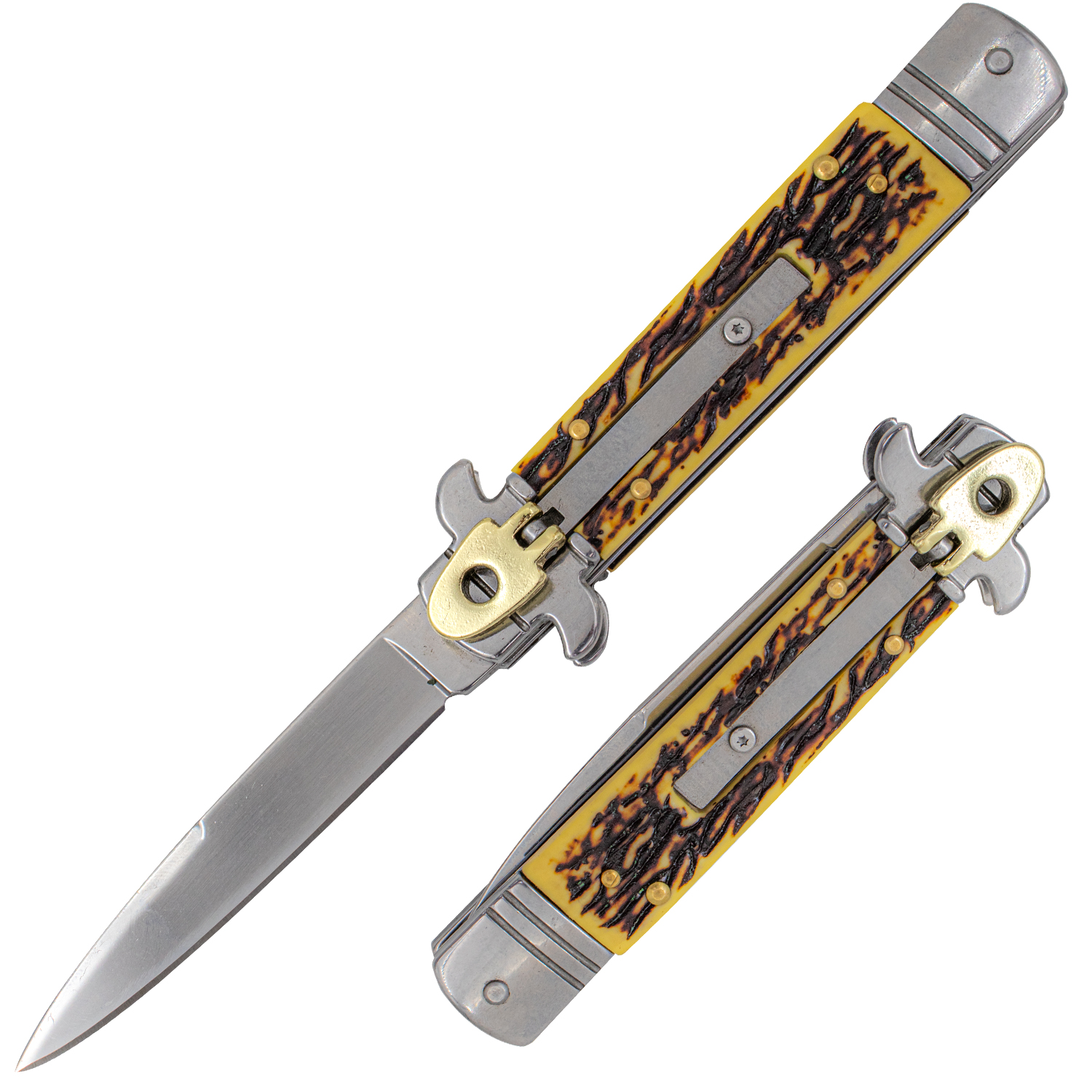 Golden Stag Stiletto Leverletto Automatic Knife Golden Stag Stiletto Leverletto Automatic Knife