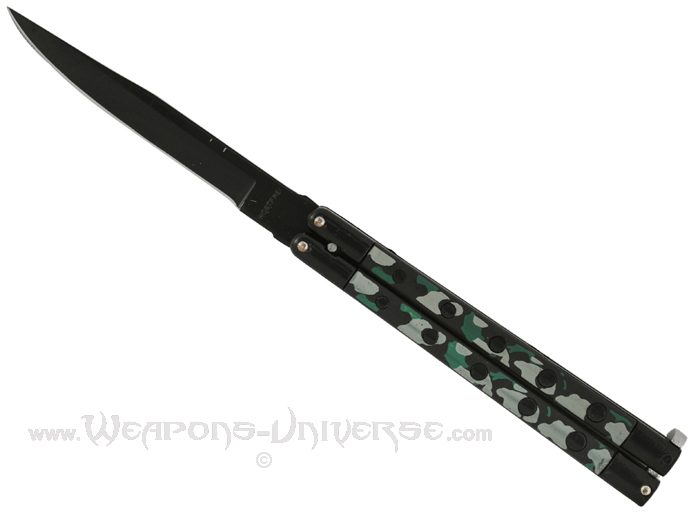 Slim Black Camo Butterfly Knife Slim Black Camo Butterfly Knife